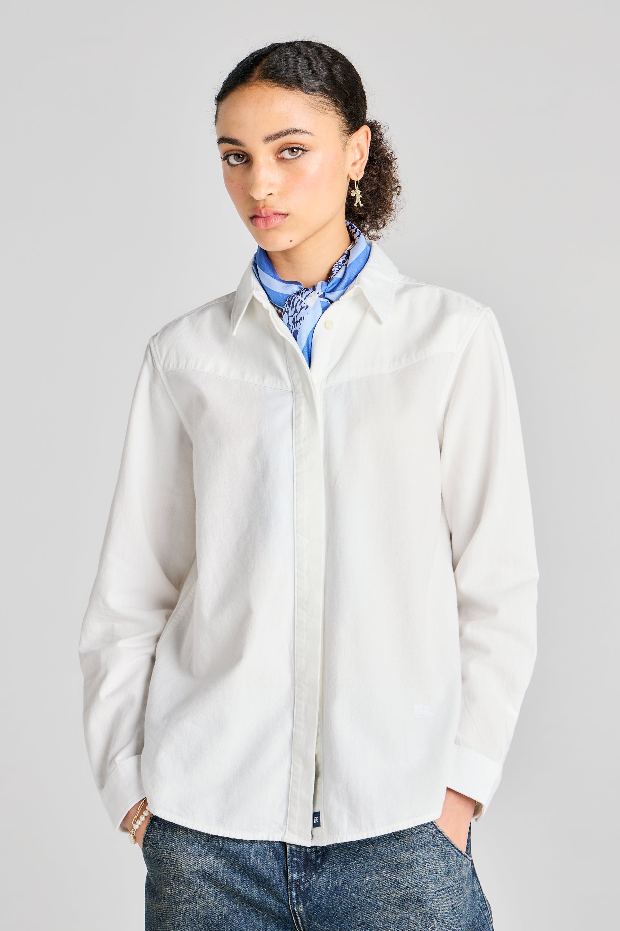 Blue Tab Club Shirt Antique White – Karen Walker