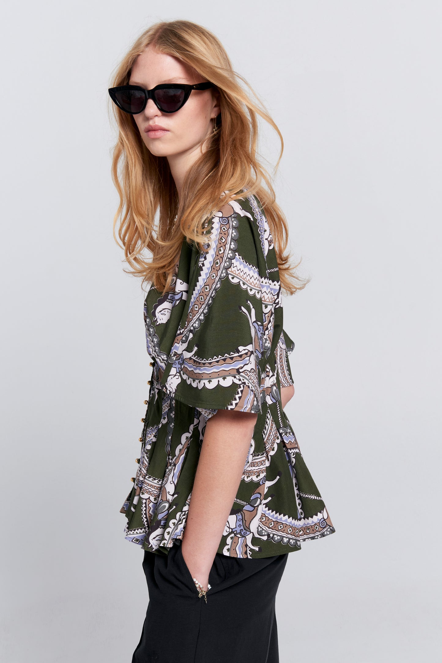 Florence Top Olive Multi – Karen Walker