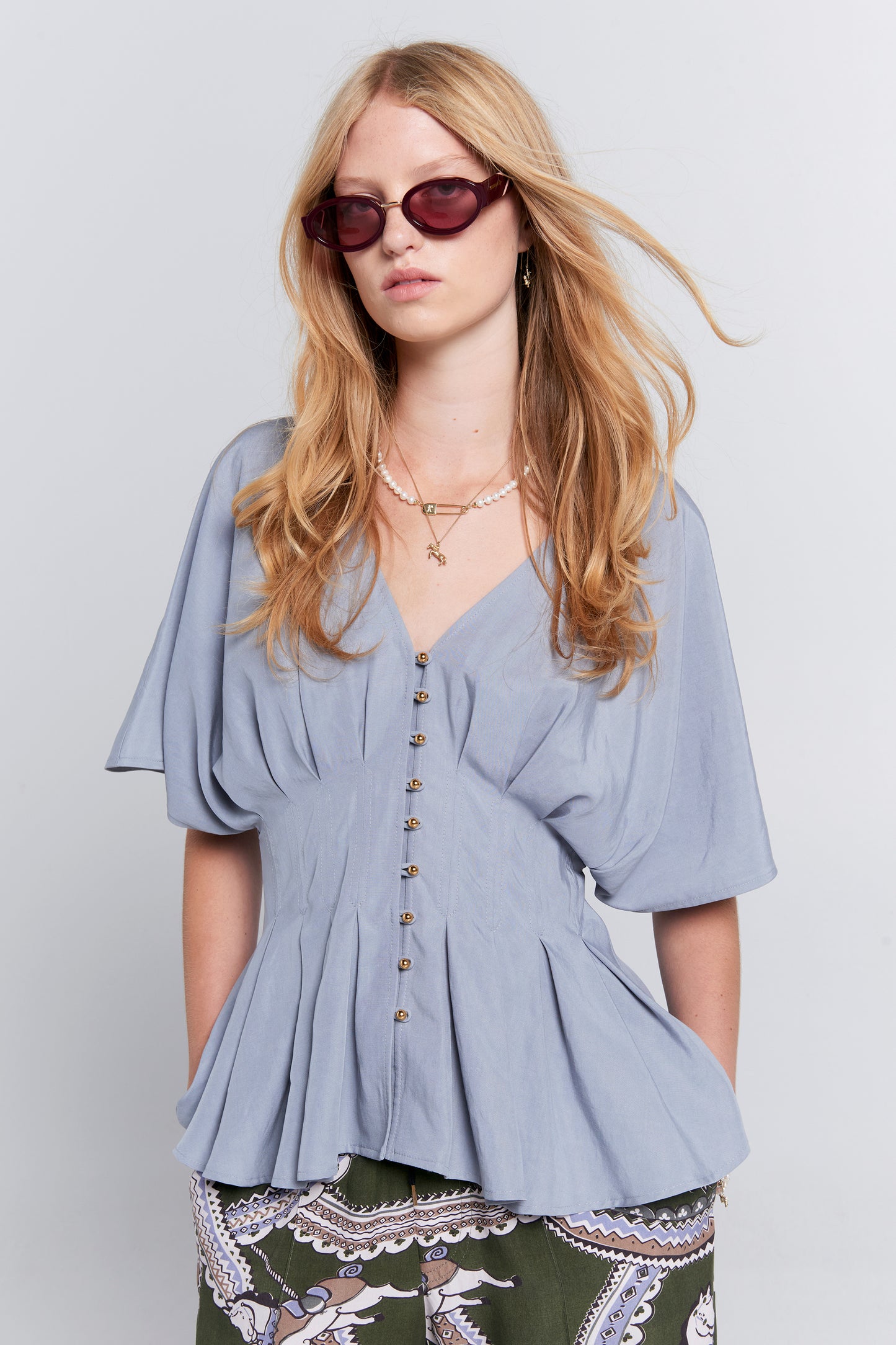 Florence Top Steel Blue – Karen Walker