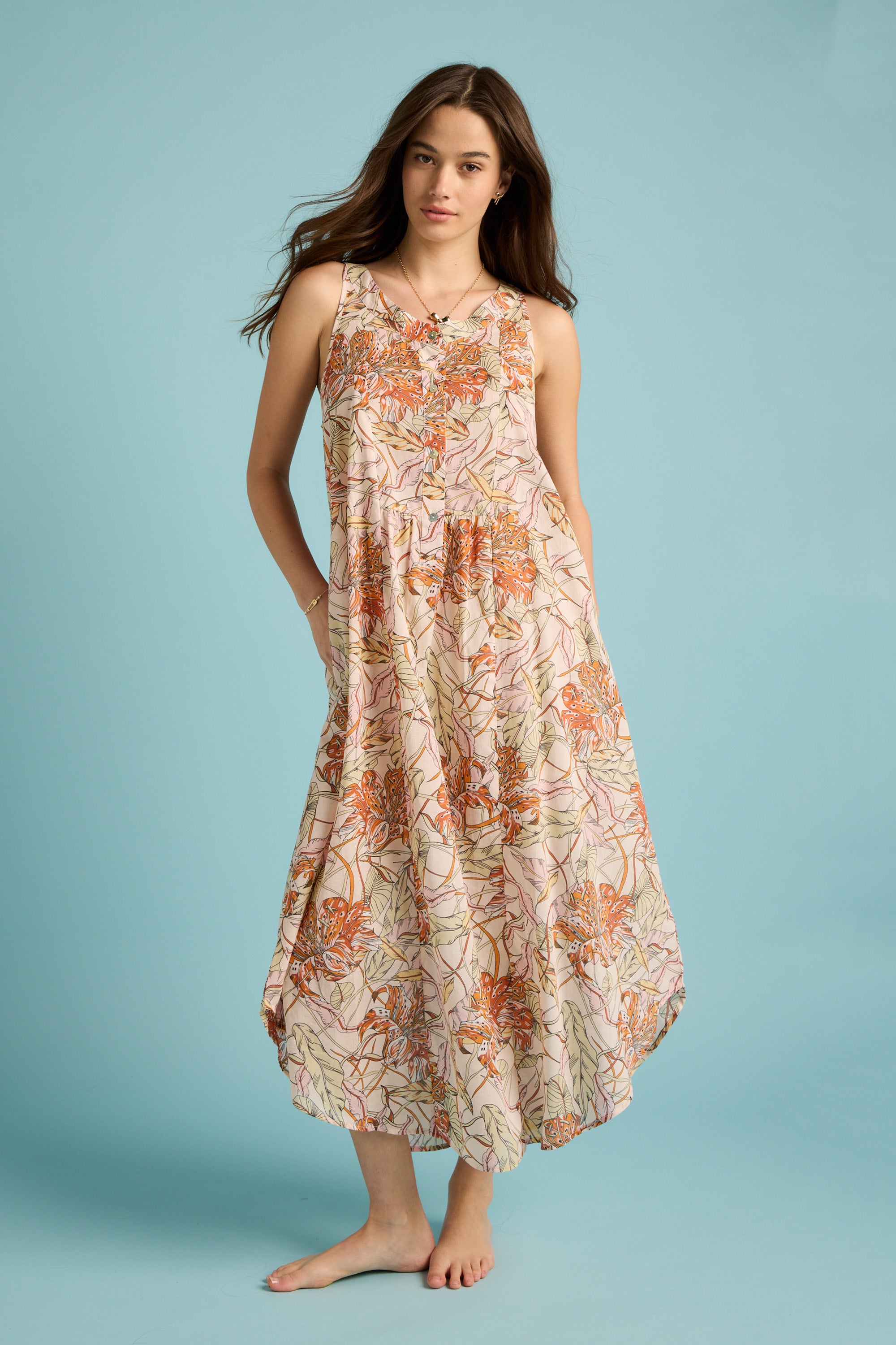 Lilies Panel Front Maxi Nightie Lilly Pink – Karen Walker