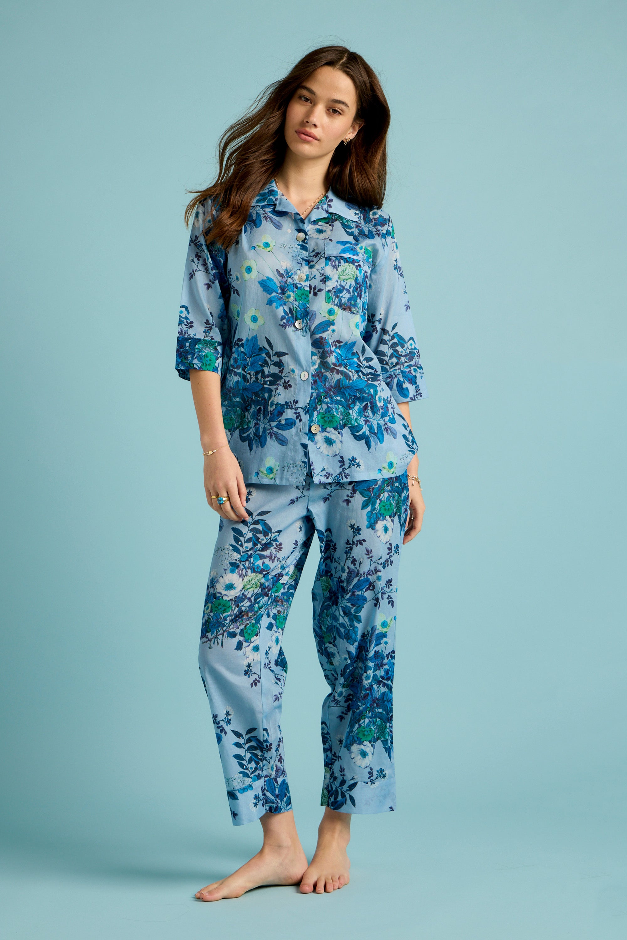 Love Letter Crop PJ Skyway Blue – Karen Walker