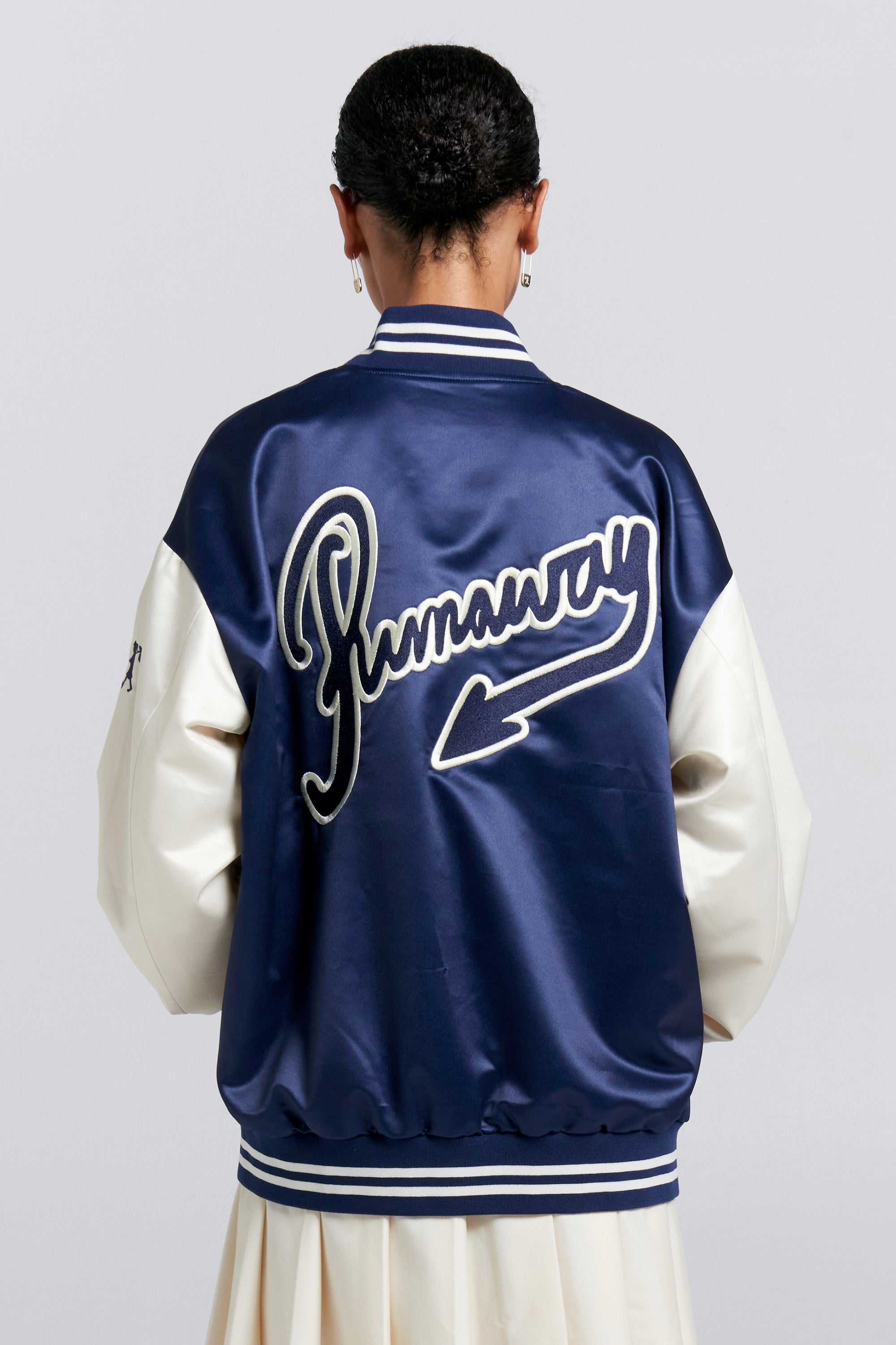 Runaway Varsity Jacket Navy/Cream – Karen Walker