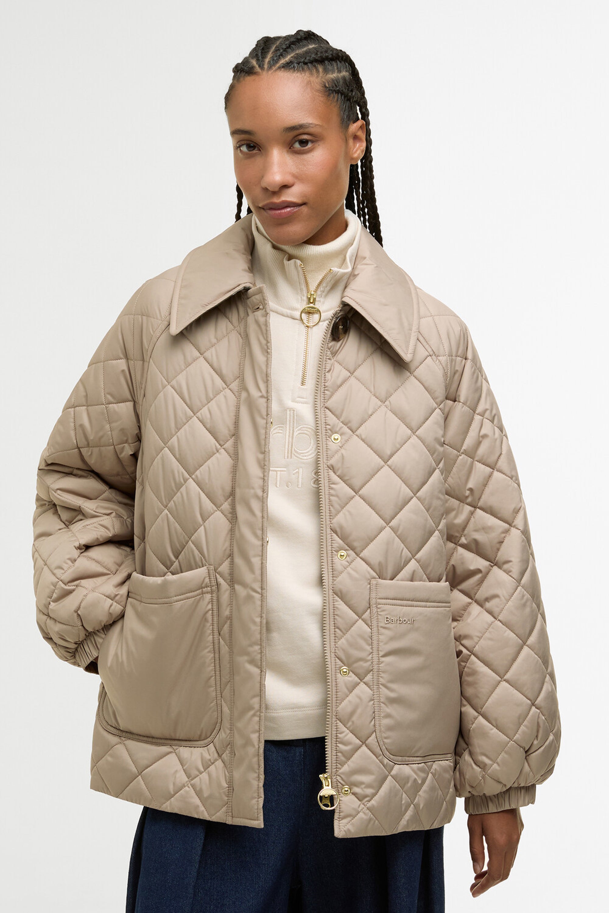 Laoise Quilted Jacket Honey/Ancient Poplar – Karen Walker