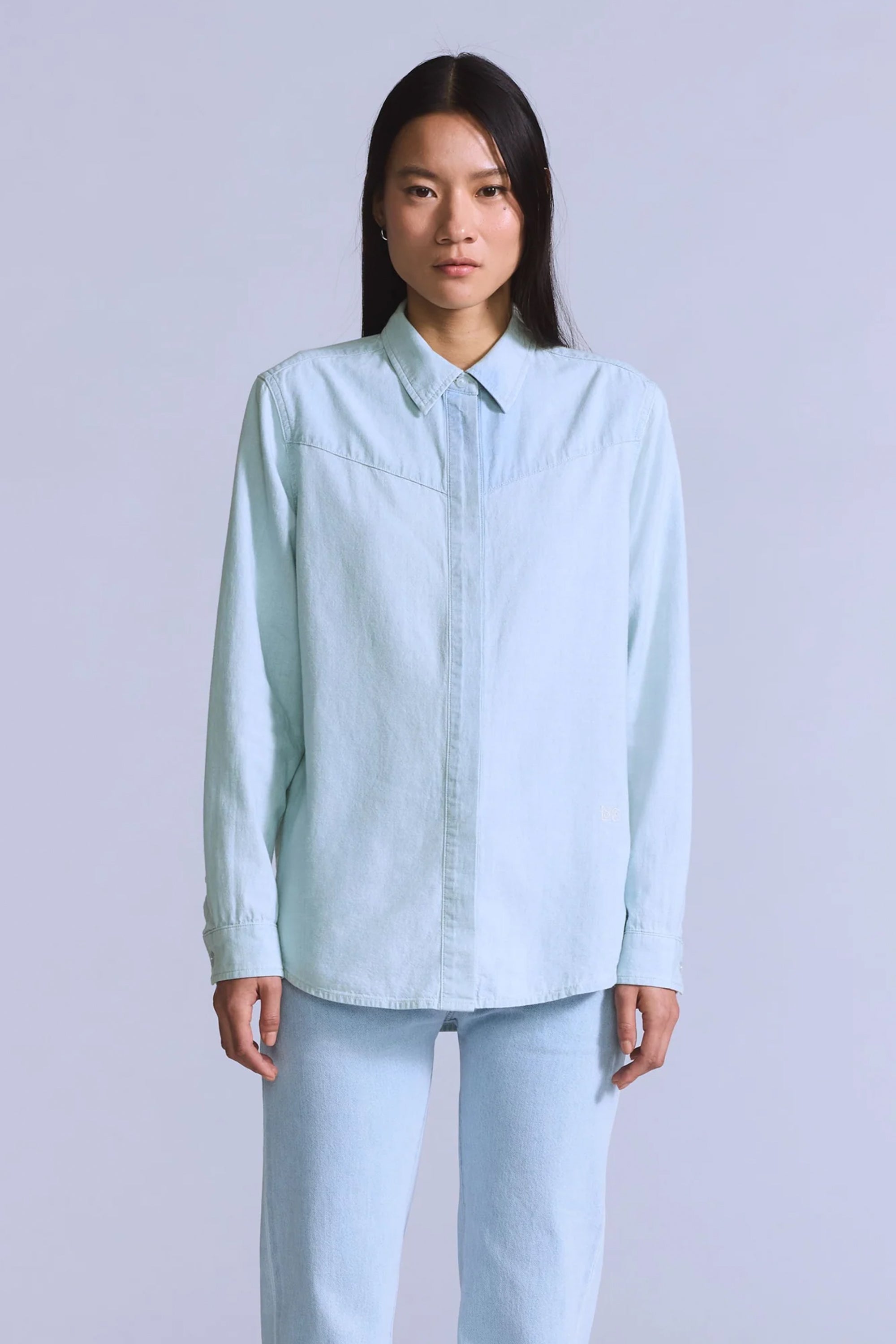 Blue Tab Club Shirt Blue Club Peony – Karen Walker