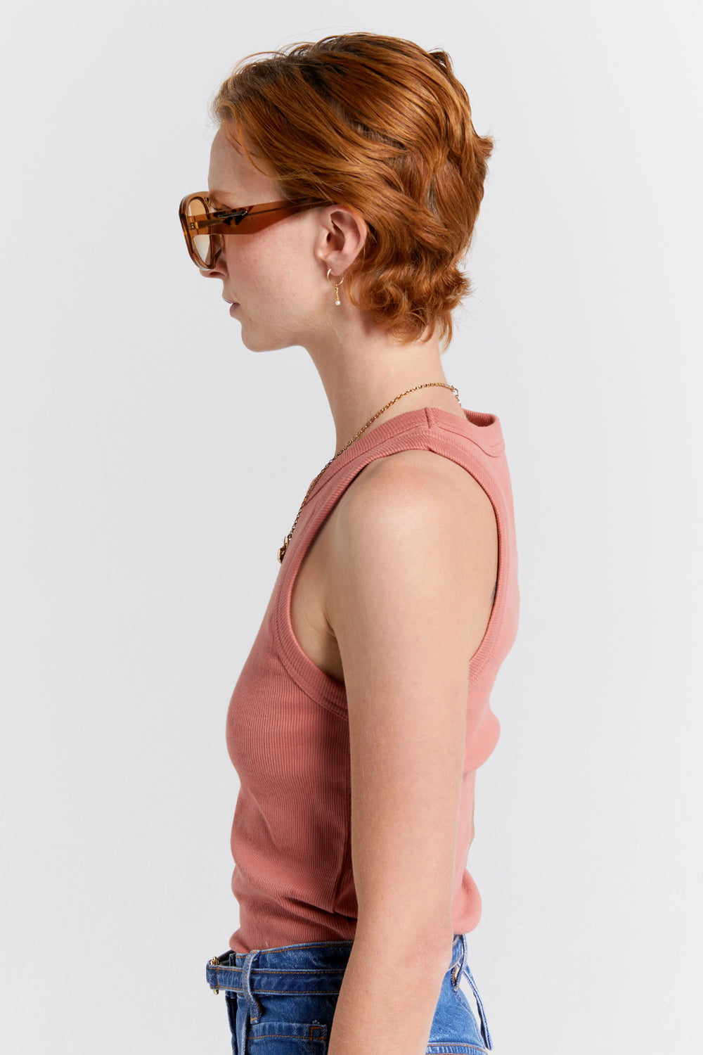 Cotton Ribbed Singlet Rose – Karen Walker
