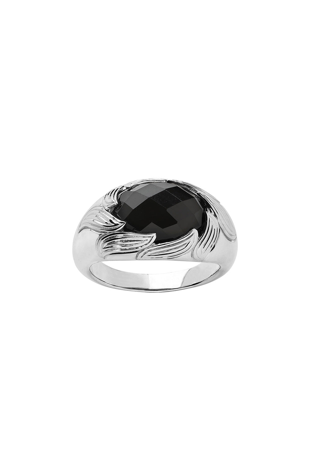 Flame Cocktail Ring Silver & Onyx – Karen Walker