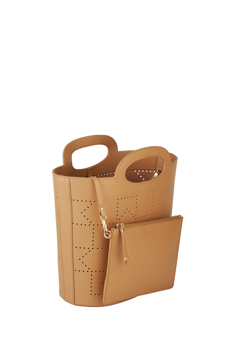 Monogram Medium Basket Camel – Karen Walker