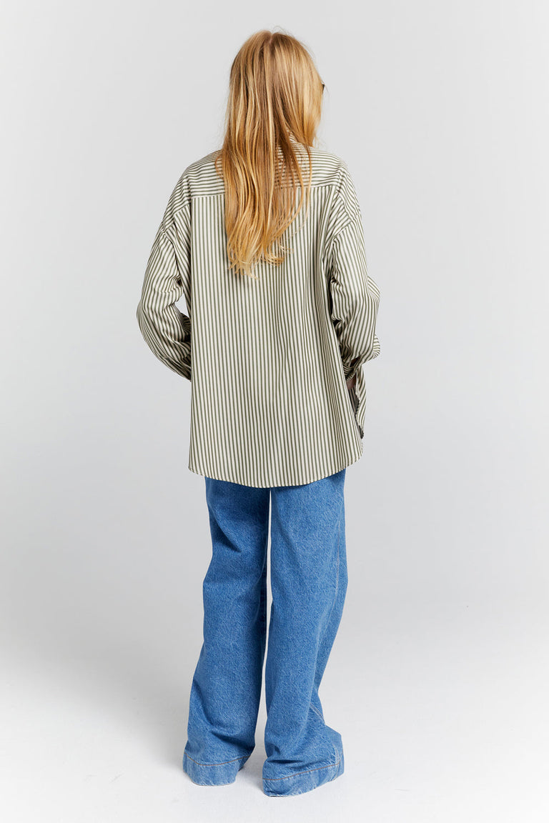Oversized Walker Shirt Olive Stripe – Karen Walker