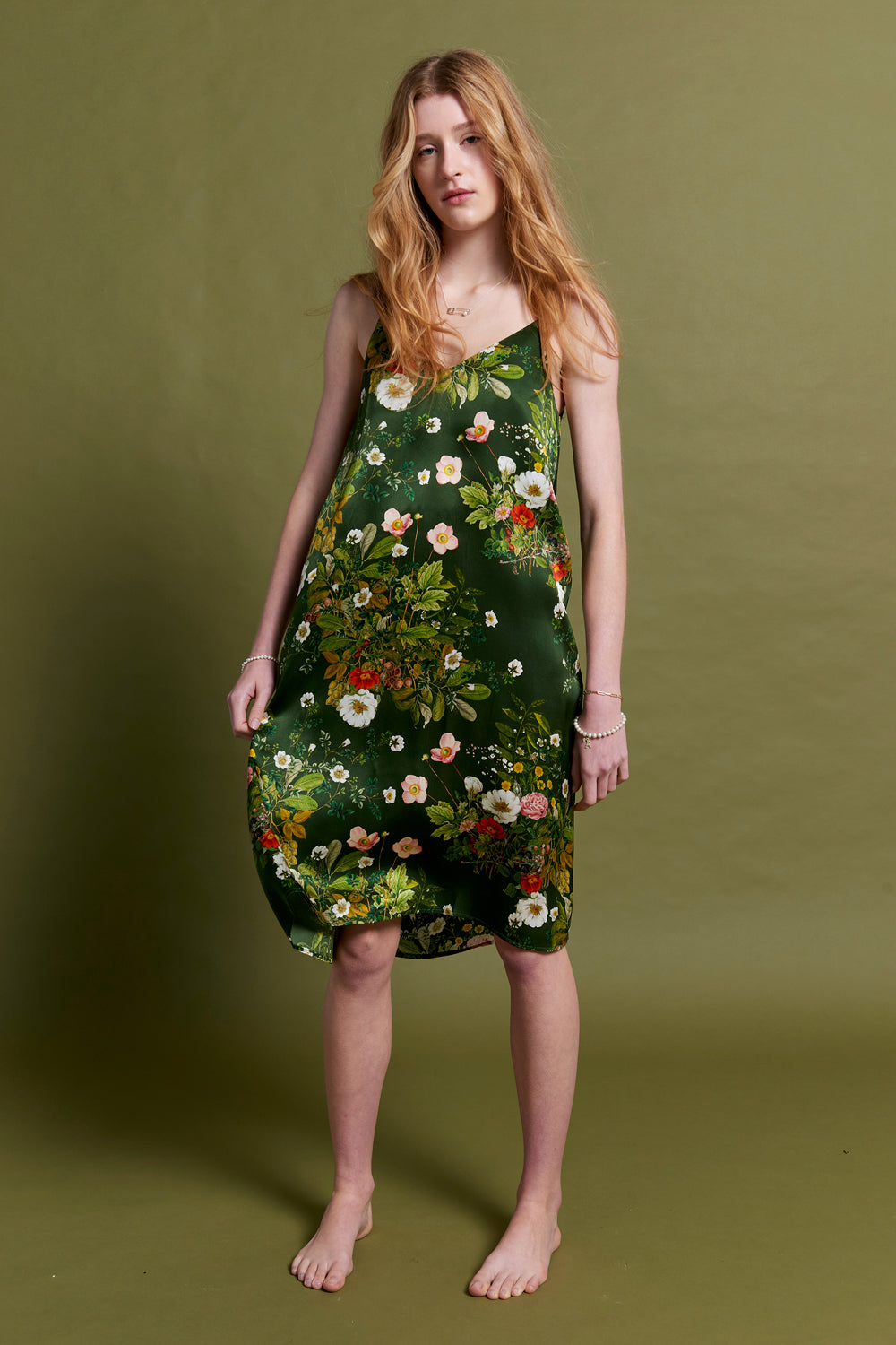 Love Letter Silk Slip Nightie Dark Green – Karen Walker